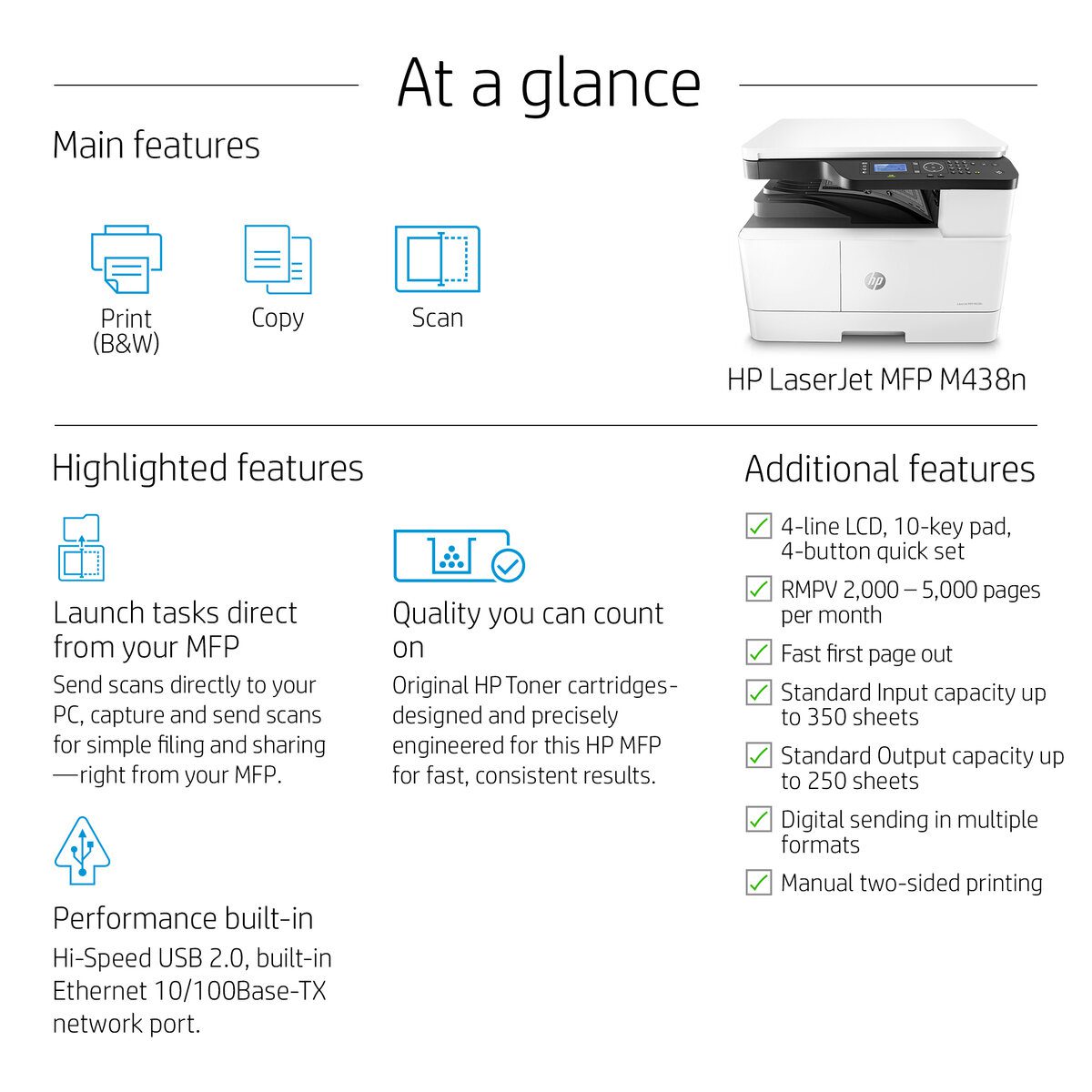 HP LASERJET M438N MFP A3 ENTERPRISE PRINTER(8AF43A) - Lance Trend
