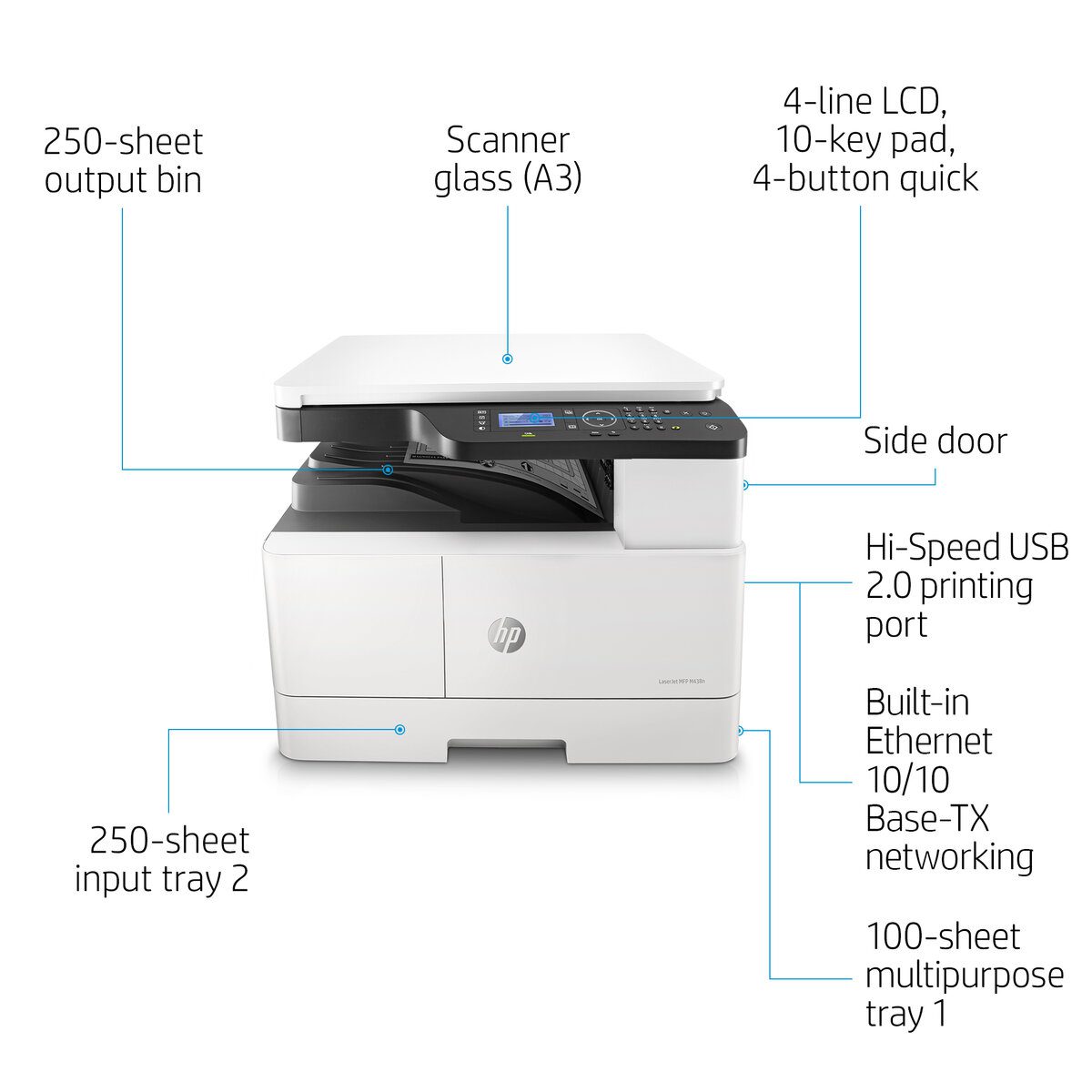 HP LASERJET M438N MFP A3 ENTERPRISE PRINTER(8AF43A) - Lance Trend